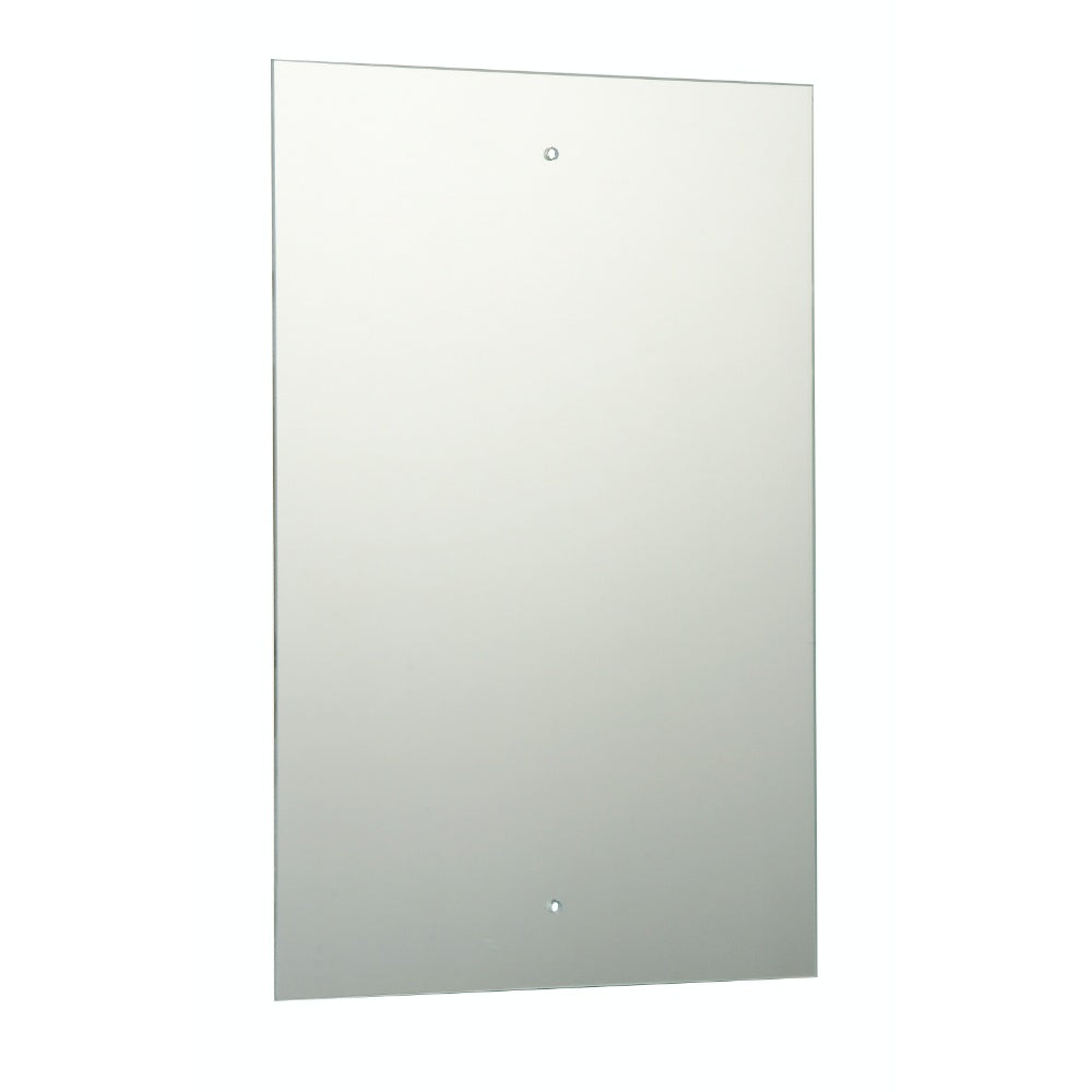 45 x 30cm Rect. Mirror with Pre-Drilled Holes & Chrome Cap Wall Hangin ...