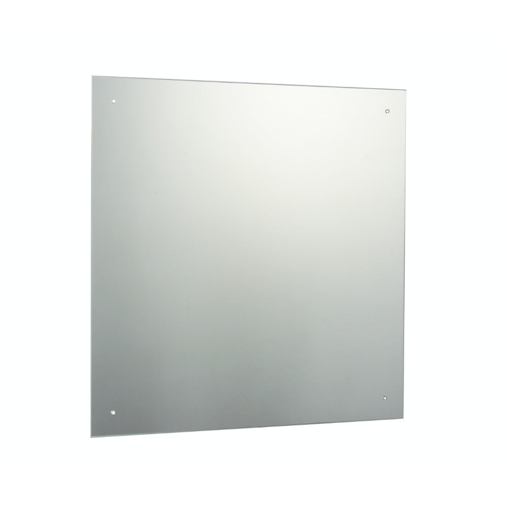 60 x 60cm Sq. Mirror with Pre-Drilled Holes & Chrome Cap Wall Hanging ...